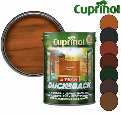 Cuprinol Ducksback 5L Fence Paint All Colours 5 Year Protection Sheds ...