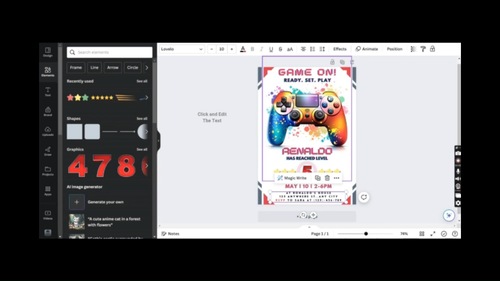 Gaming Level Up Invitation Template, Boys Gaming Party Template, Instan ...