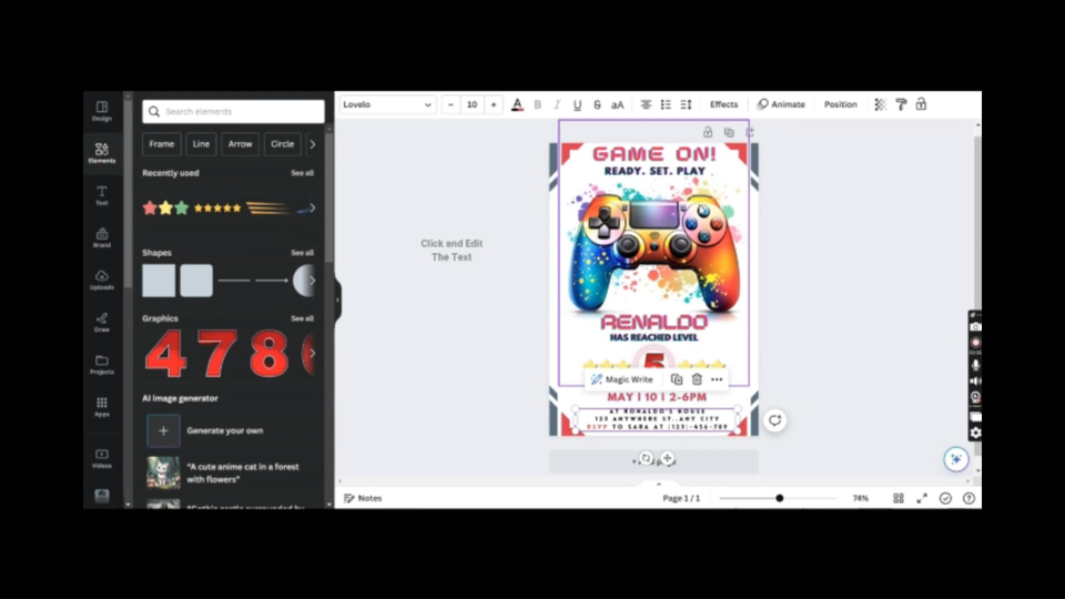 Gaming Level Up Invitation Template, Boys Gaming Party Template, Instan ...