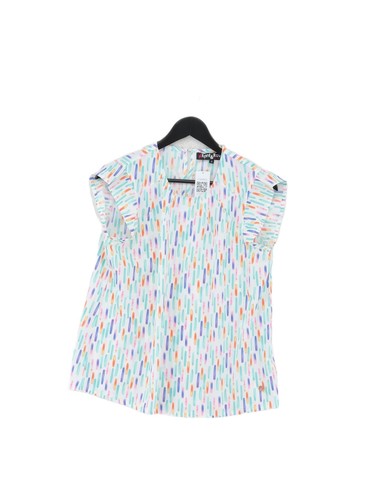 Rant & Rave Women's Top UK 12 White 100% Polyester Short Sleeve Round ...