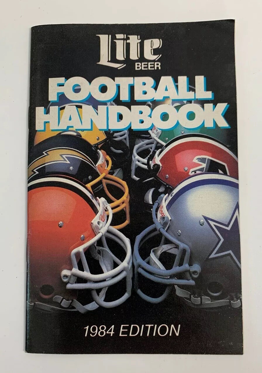 1984 NFL Football Handbook Guide Miller Lite Beer | eBay