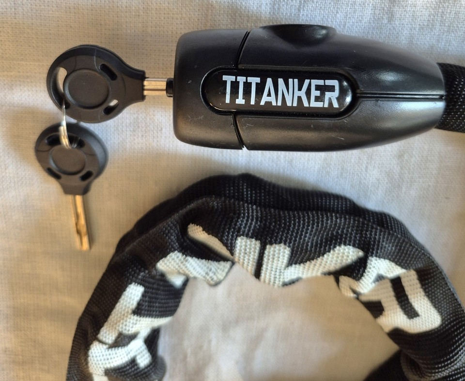 Titanker Heavy Duty Bicycle Lock Chain with Keys - 3 Feet Anti-Theft ...