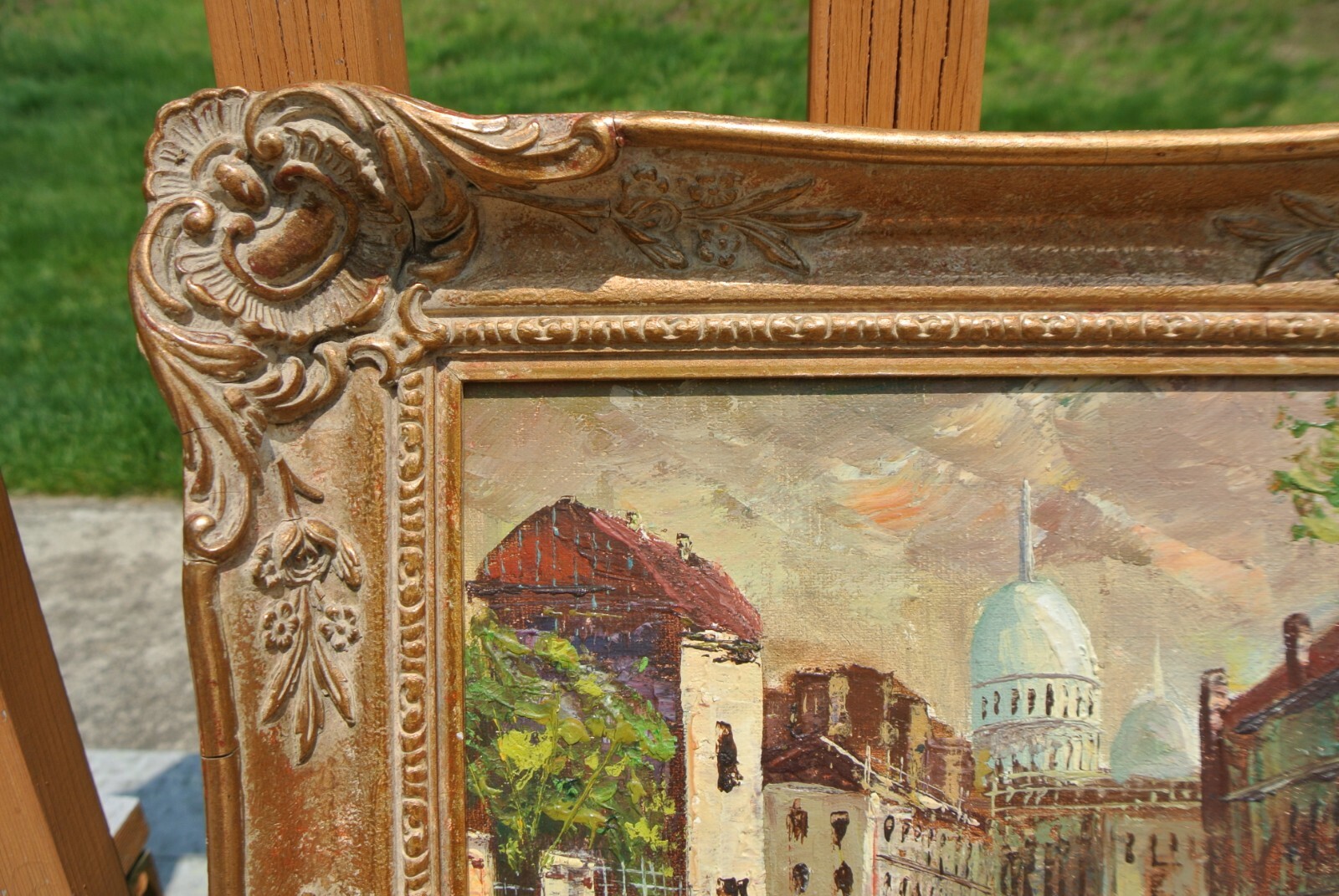 Mary Botto Impressionism Mid Century Modern Oil on Canvas Rococo Wood ...