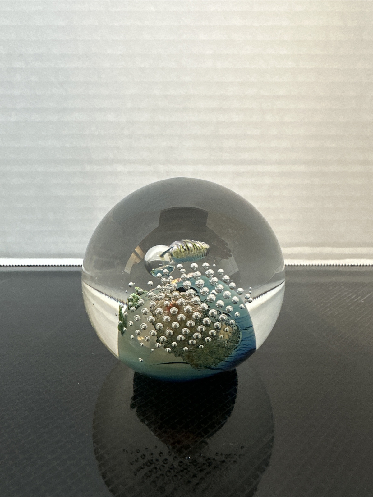 Josh Simpson Paperweight Art Glass Inhabited Planet 1987 Signed Ocean ...