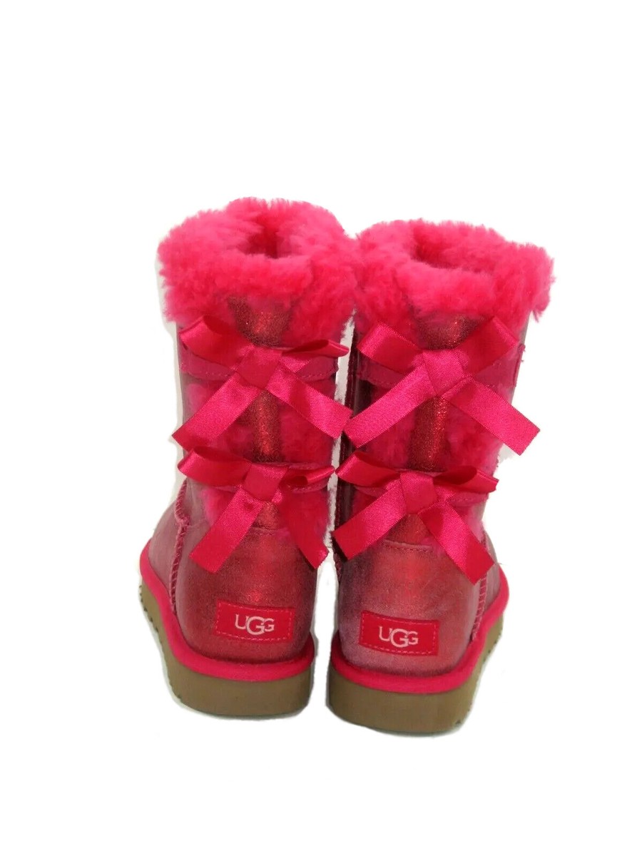 UGG Bailey Bow II Diagonal Stripes Poppy Red Boots Women's, 59% OFF
