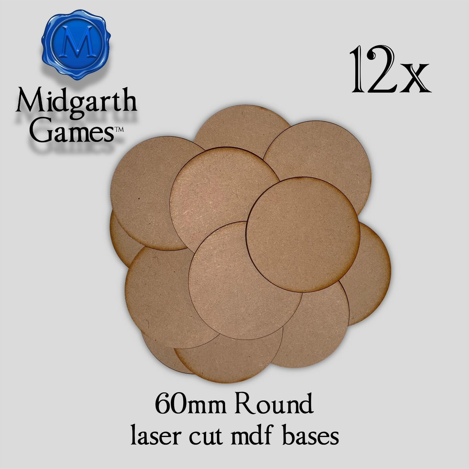 12x Round 60mm MDF Bases Miniature Warhammer Laser Cut 40K FAST ...