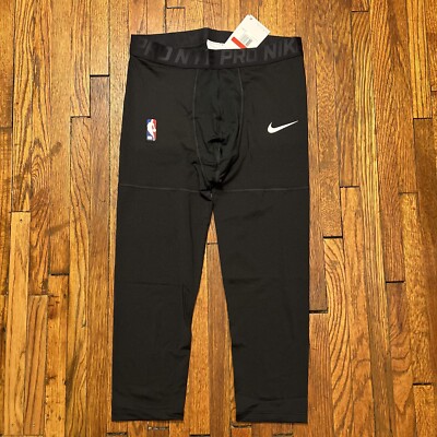 Nike Pro Men's Black NBA Player Issue 3/4 Compression Tights AA0753-010 ...