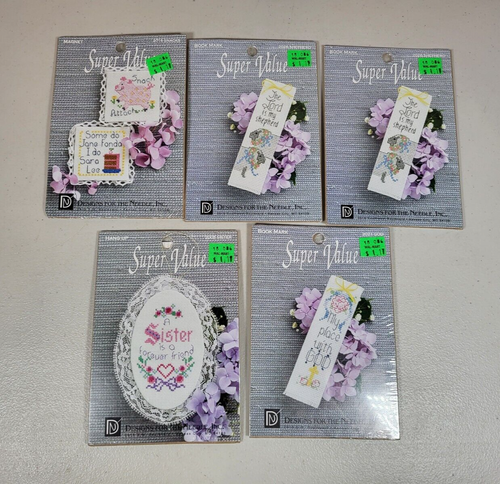 5 Designs for the Needle Mini Needlepoint Kits 3 Bookmarks 1 Magnet 1 ...