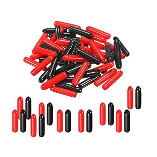 50pcs Rubber End Caps Cover Assortment 2mm PVC Vinyl Screw Thread ...
