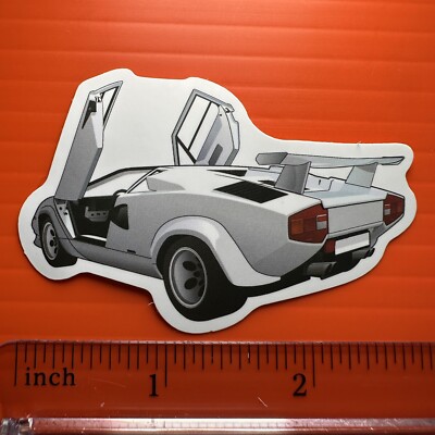 Lamborghini Countach Sticker Decal Racing Car Skateboard Laptop Flask ...