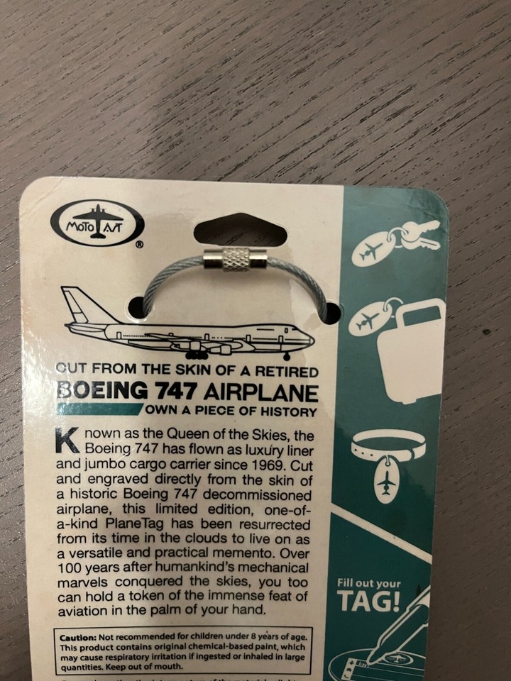 MotoArt Planetags Boeing 747 Tail #:N761SA Genuine Skim Limited Edition ...