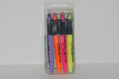 HI-LITER SmearSafe Fluorescent Highlighter, Chisel Tip 4 per Set 49349 ...