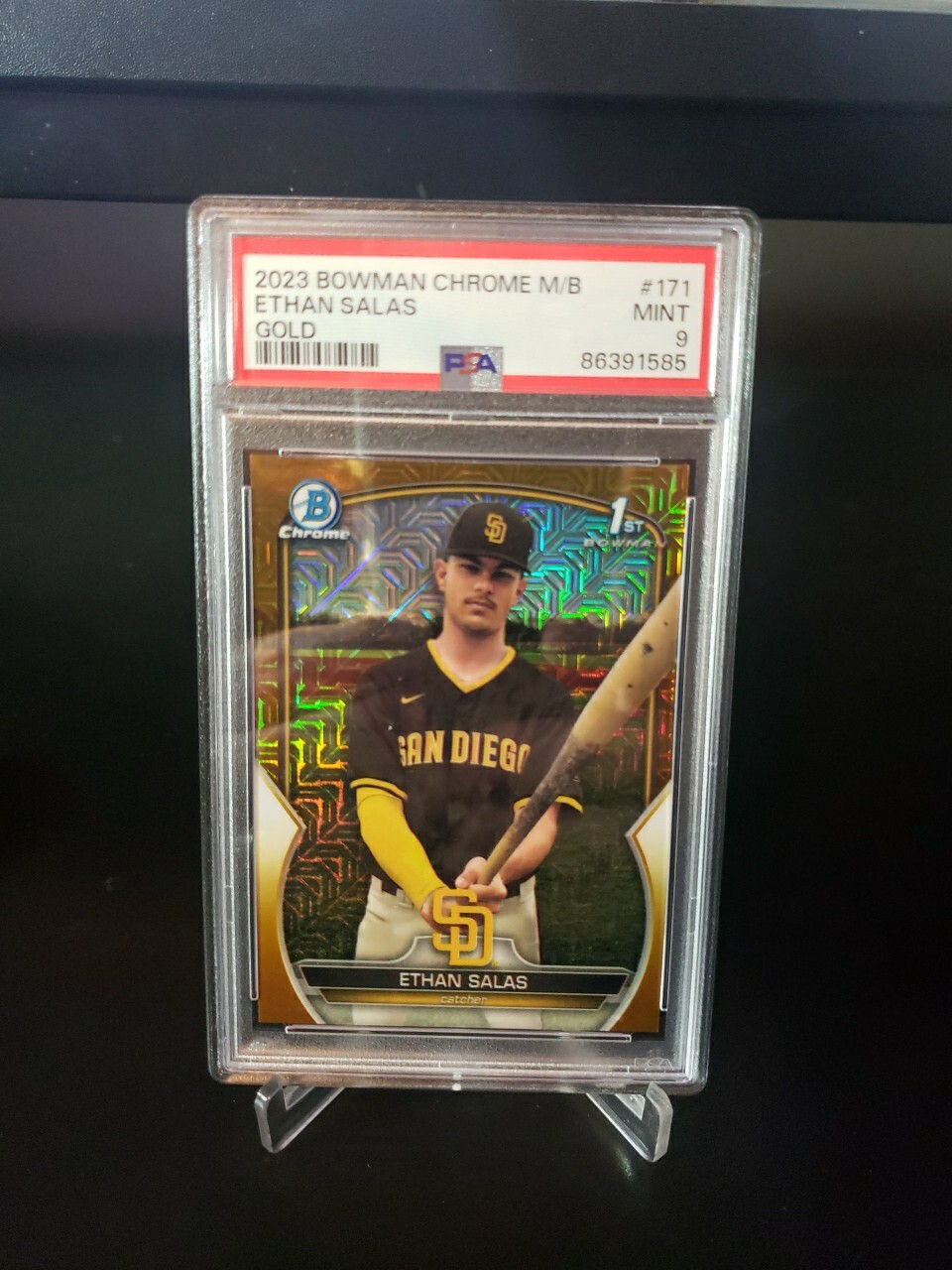 Ethan Salas 2023 Bowman Chrome 1st Rookie Gold Mojo Refractor 1/50 PSA ...
