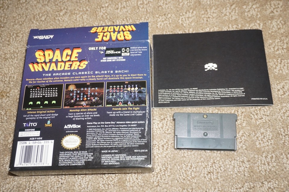 Space Invaders (Nintendo Gameboy Advance Boy GBA) Complete In Box CIB 47875803138 | eBay