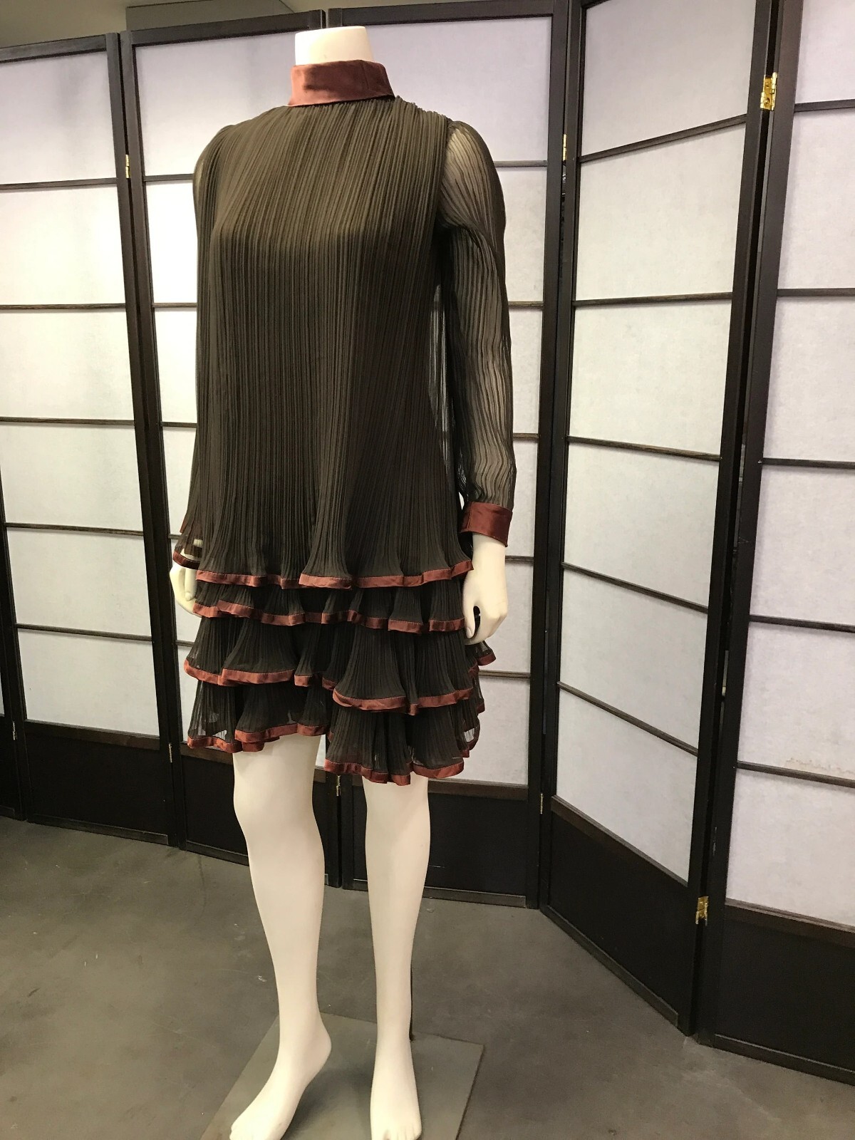 60s Vtg Brown Flapper Like Dress, Mod, Rockabilly, Retro, PinUp, GoGo ...