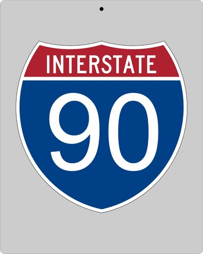 I-90 metal Interstate highway sign - Seattle to Butte to Madison to ...