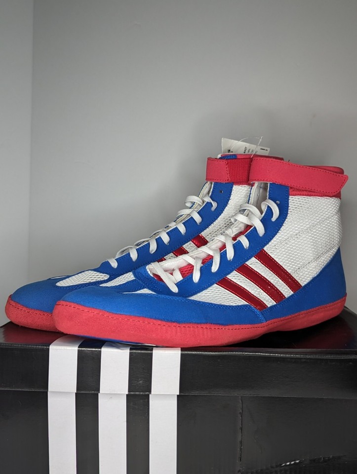RARE Adidas Combat Speed 4 Wrestling Shoes (White-Red-Blue) Men's Size ...
