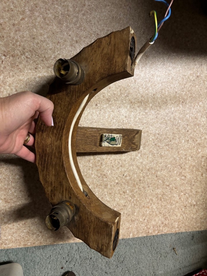 Mouseman oak twin fitting walllight | eBay UK