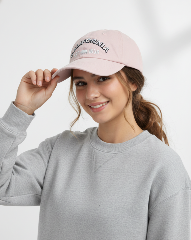 CALIFORNIA Bear Est- 1850 CAP 3D Embroidere Cap Hat Baseball pink | eBay