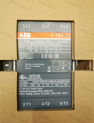 1PCS ABB A185-30-11 Contactor Voltage AC220V Brand New | eBay