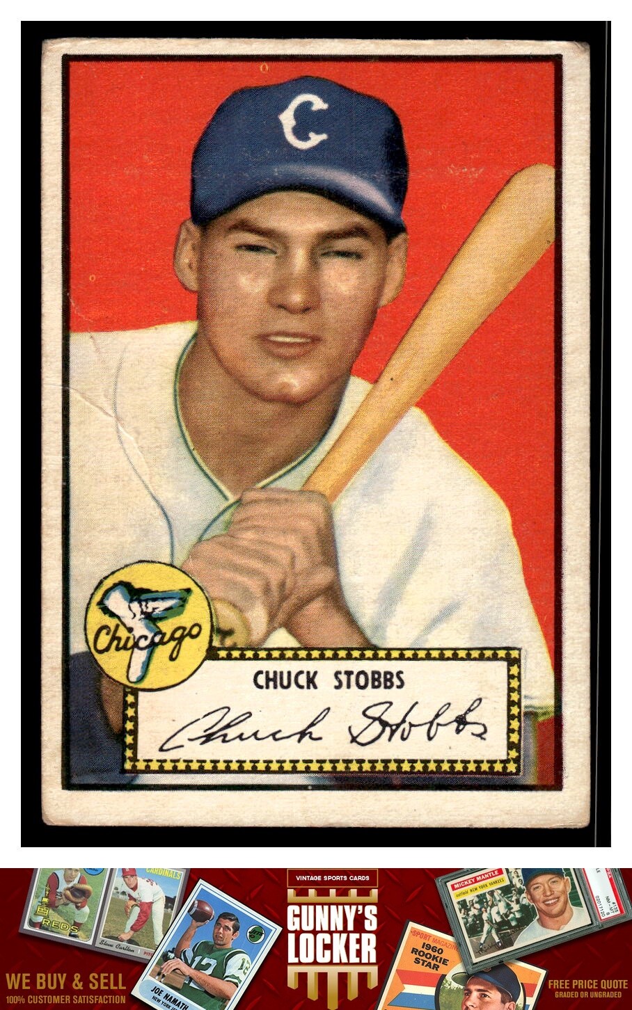 1952 Topps Chuck Stobbs 62 Chicago White Sox | eBay