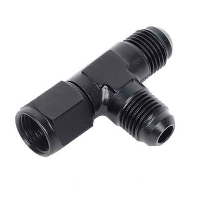 6AN Flare Male Tee Fitting Adapter with AN6 Female Swivel on Run Black ...