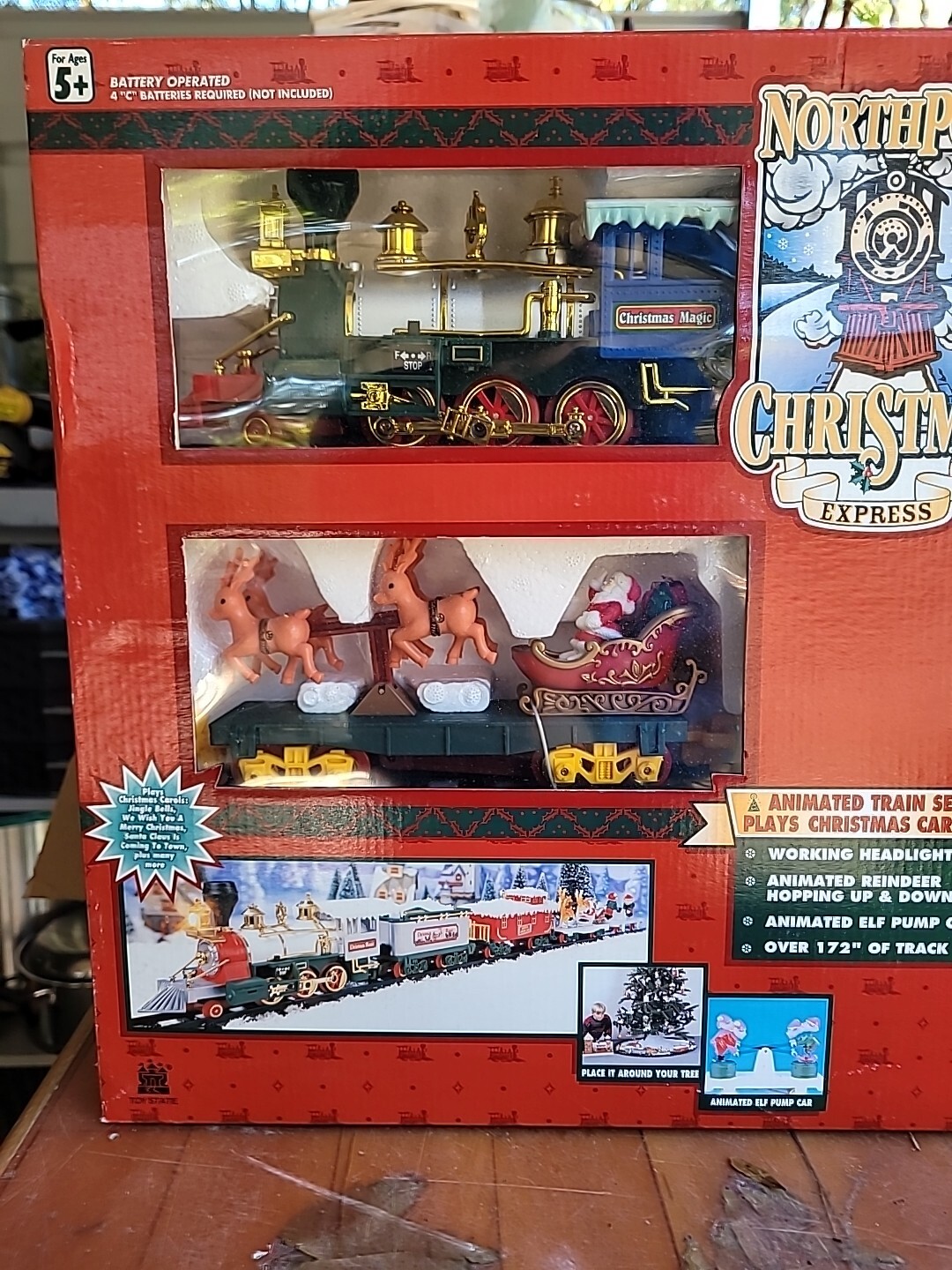 North Pole Express Christmas Animated Musical Train Set Open Box Tested ...