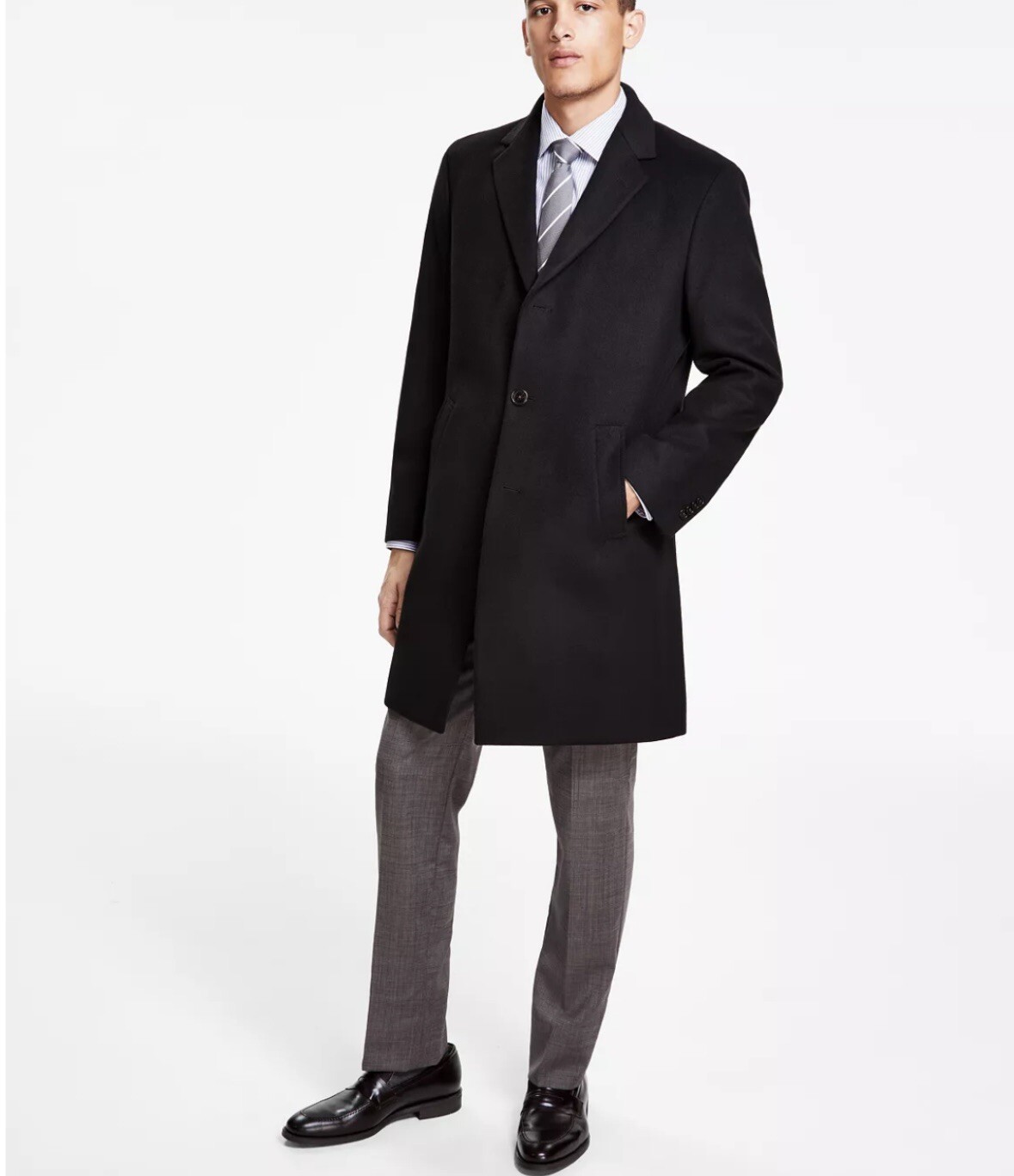 Kenneth Cole Reaction Classic Fit Solid Over Coat R40… - Gem