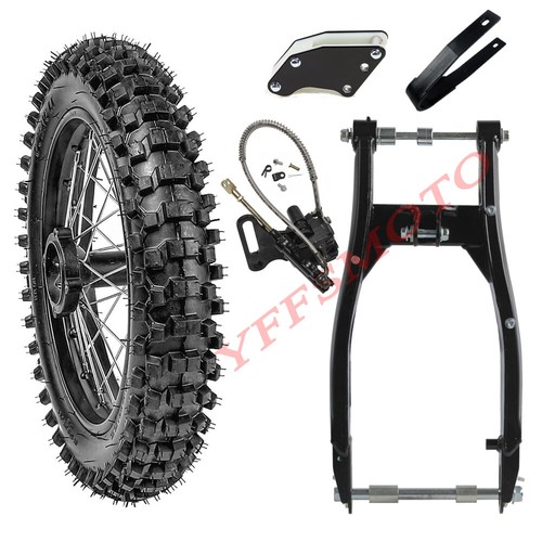 Rear Wheel Swing Arm 90/100-14 Tire Rim Caliper Assembly for Pit Dirt ...