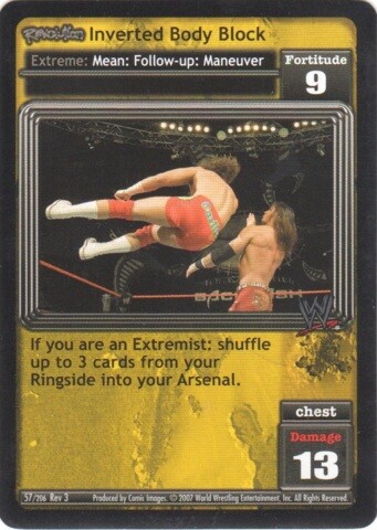 WWE: Inverted Body Block [Played] card type Extreme Raw Deal Wrestling ...