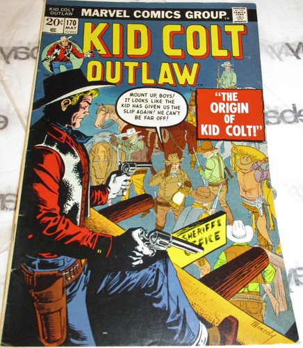 1973 Kid Colt Outlaw Marvel Comics May #170 Bronze Age Fair Comic Bpok ...