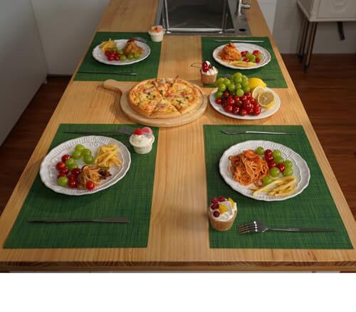 Placemats Set of 4 Washable Heat-Resistant Non 4pcs placemats A-algae ...
