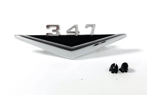 Chrome 347 V8 Fender Emblem w/ Clips For 1964-1966 Ford Mustang | eBay