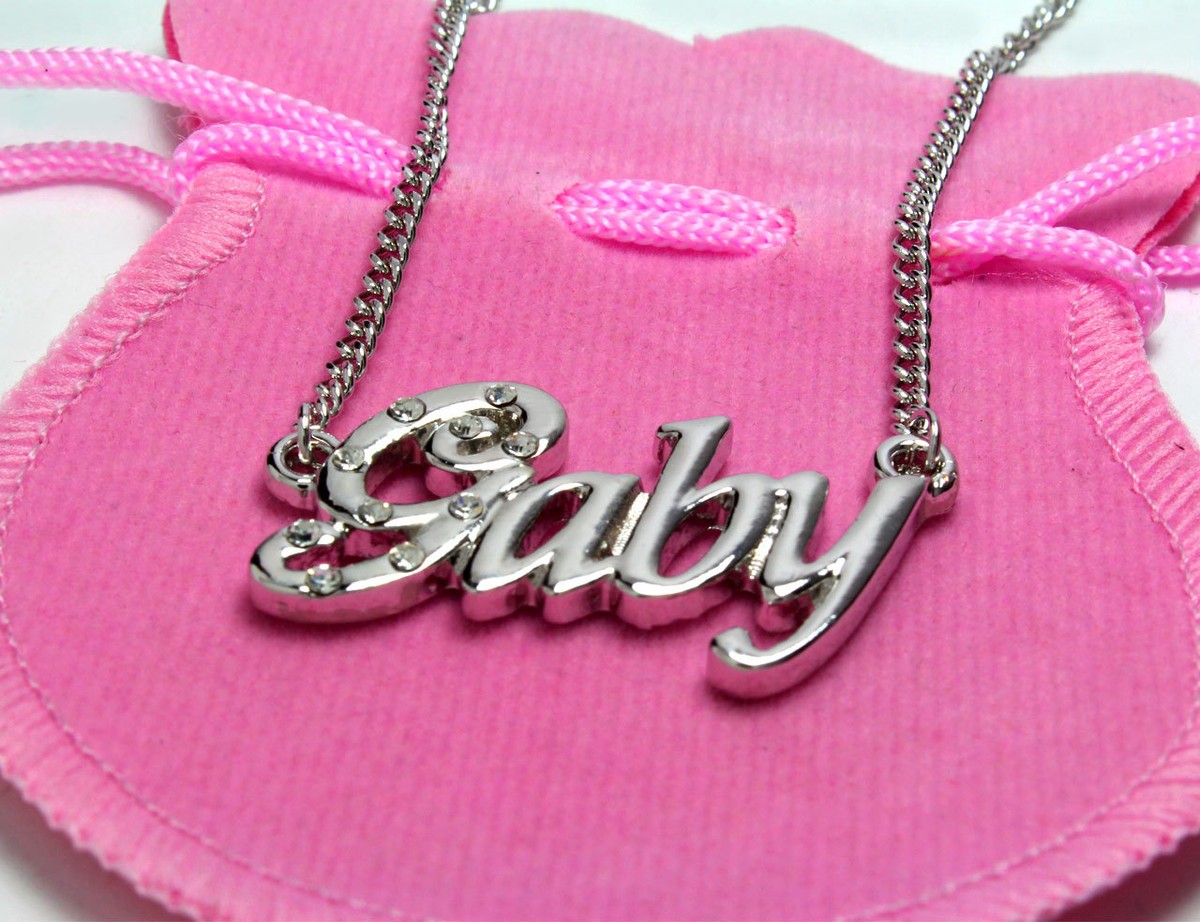 Gabby Name Necklace Gatsby Name Necklace 14K Solid Gold Oak & Luna