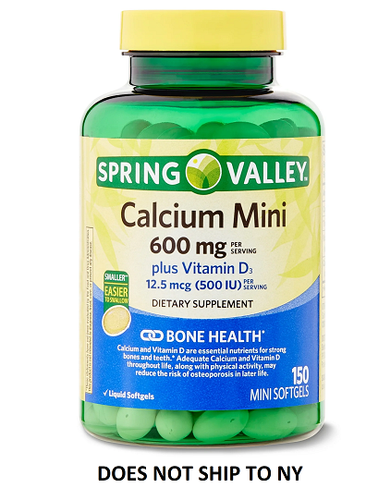 Spring Valley Calcium Plus Vitamin D3 Dietary Supplement 150 Mini ...