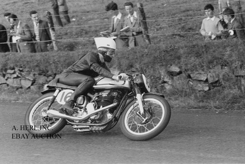 Norton Manx 350cc works racer John Hartle 1956 Ulster Grand Prix ...