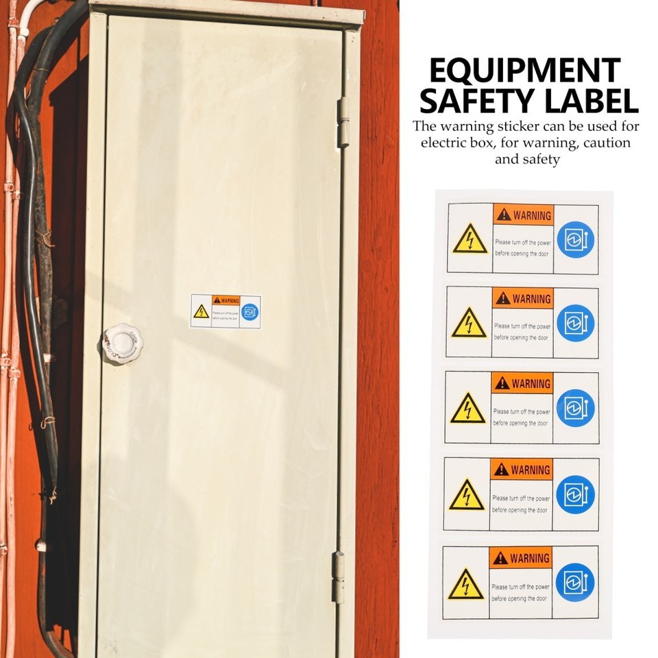 5 Pcs Warning Label Stickers Voltage Safety Anti-static Caution Decal ...