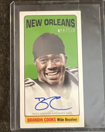 2014 Topps 1965 Design Mini Autograph Rookie RC #117 Brandin Cooks #21/ ...