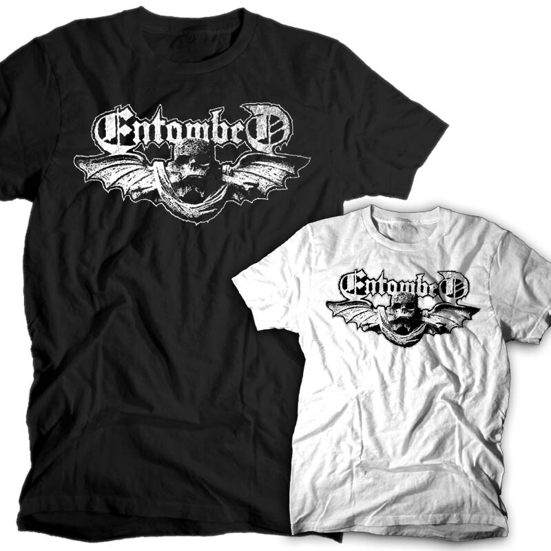Entombed - Logo V2 T shirt BLACK WHITE death metal | eBay