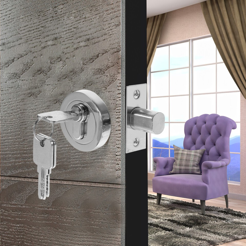 Deadbolt Door Lock Keyed Cylinder Circular Office Bedroom Internal ...