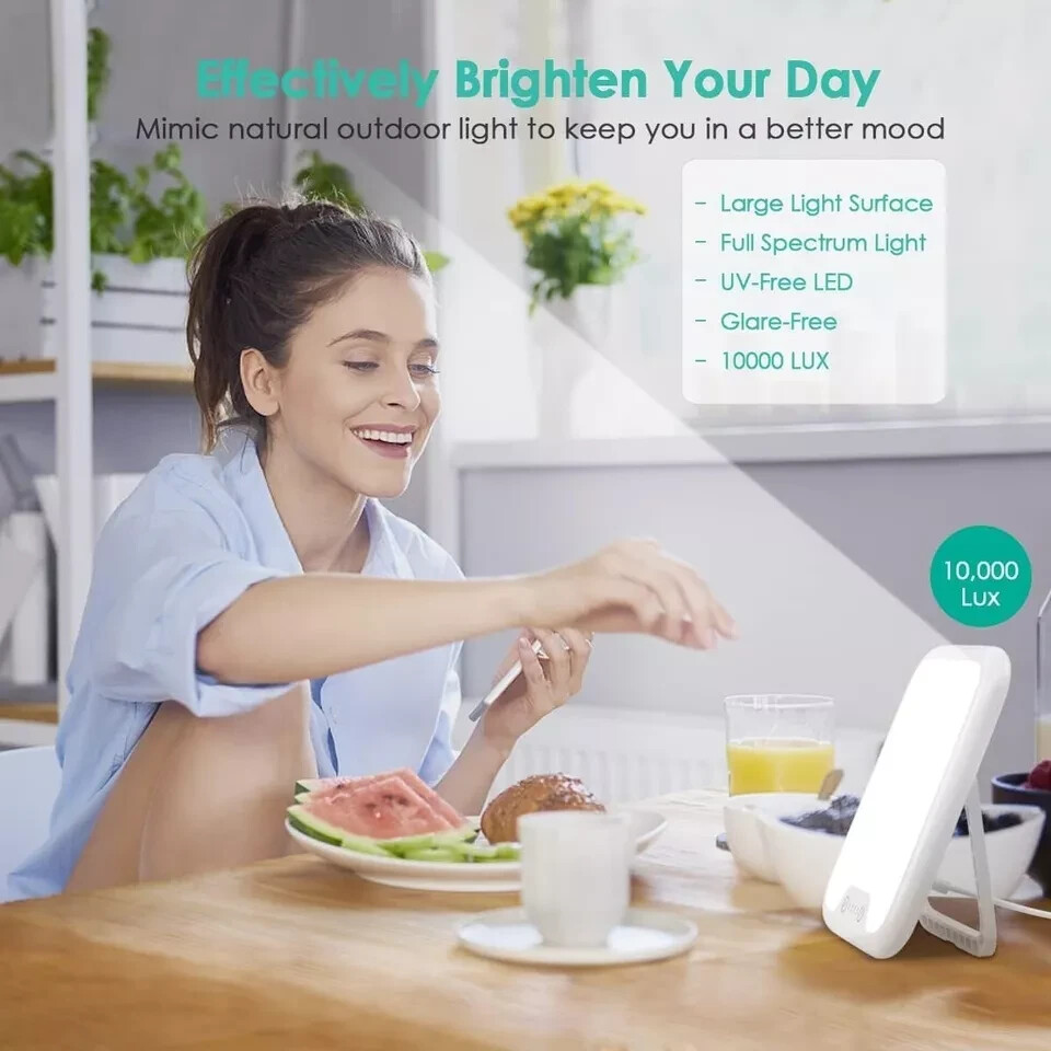 SAD Lamp, SAD Light Therapy Lamp, 10,000 Lux Natural Daylight Sad Light ...