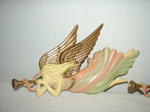 Vintage MCM Mid Century Cast Metal Herald Angels Christmas Wall Art | eBay