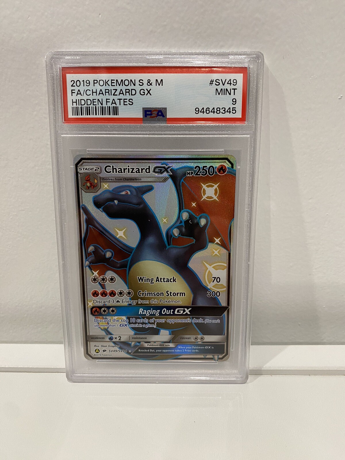 Pokémon TCG Charizard GX Hidden Fates SV49/SV94 Holo Full Art PSA 9 | eBay