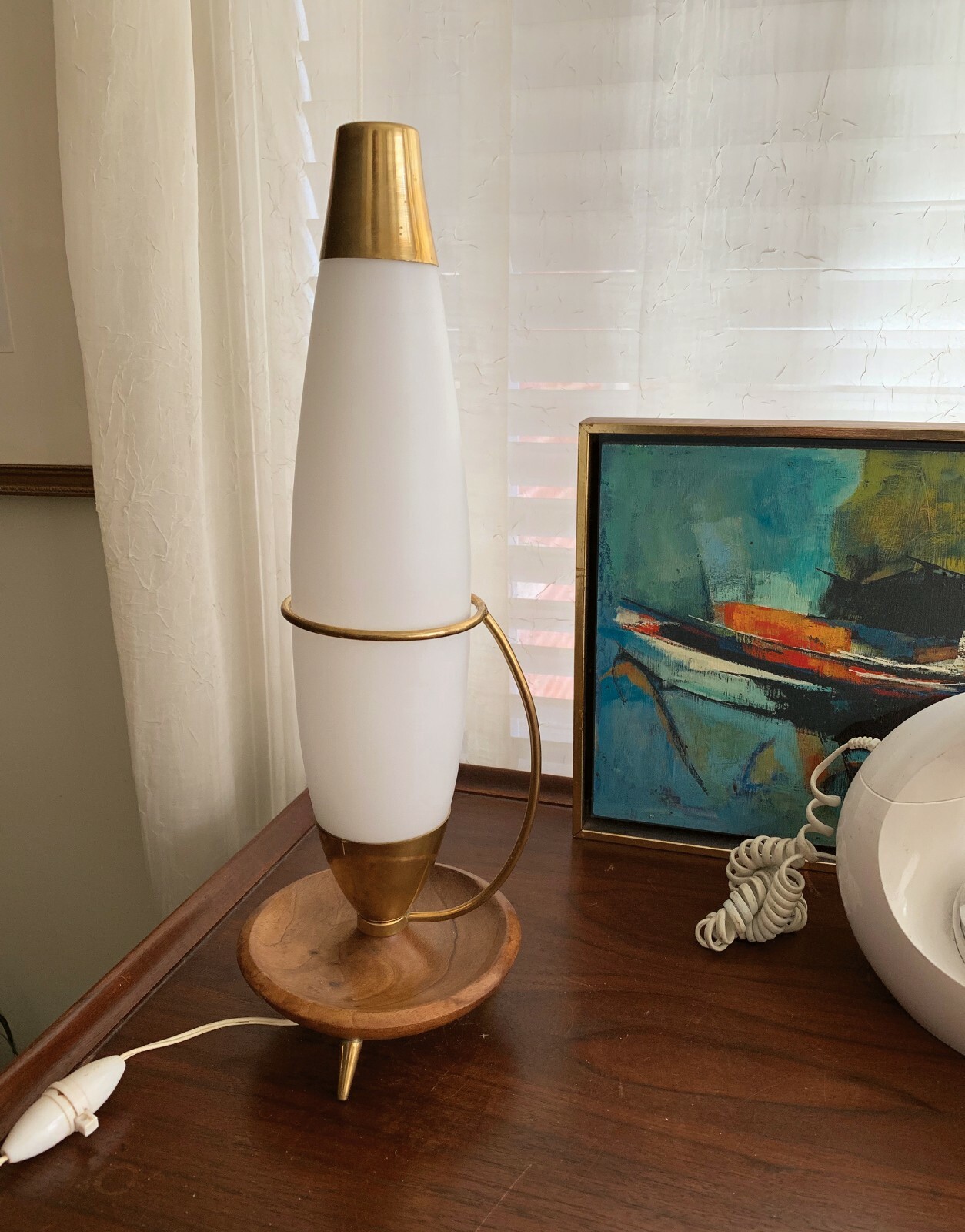 Mid Century Danish Modern Atomic Space Age Rocket Table Lamp 50s | eBay