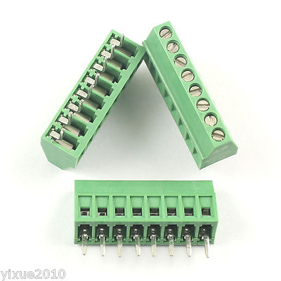 10Pcs 2.54mm 0.1" Universal 8 Pin 8 Poles PCB Screw Terminal Block ...