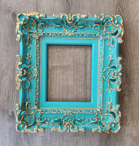 8.5x11 Turquoise Picture Frame, Baroque Style, Art Cottage Chic Fancy ...
