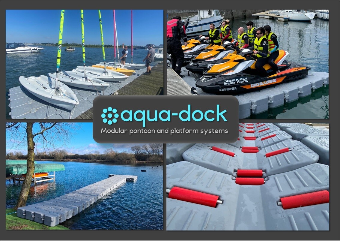 AQUA-DOCK 4m x 2m Drive-On Floating Jet Ski Dock (also for small boat ...