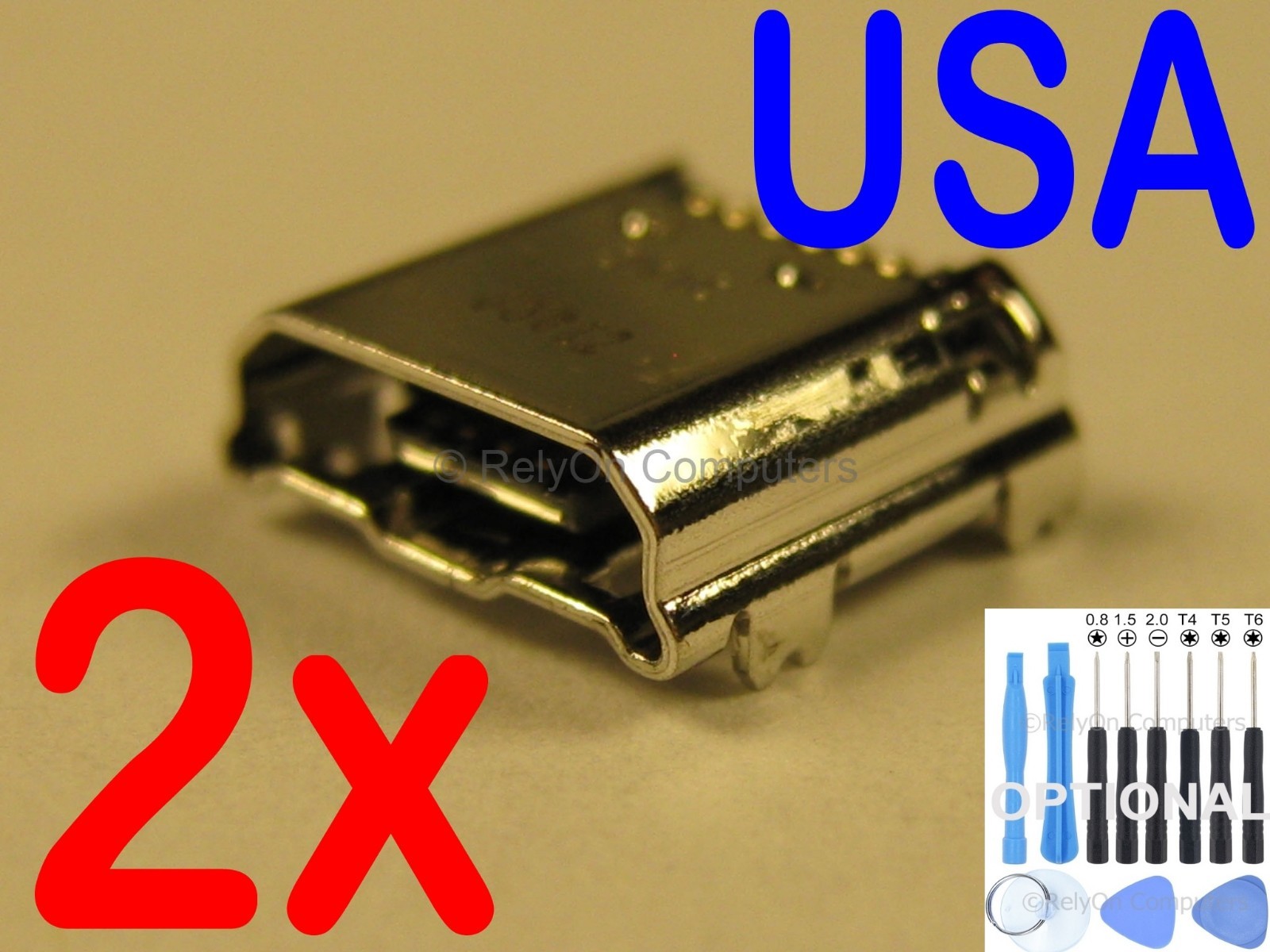 2x Lot Micro USB Charging Port Sync For Samsung Galaxy Tab 4 SM-T237P ...