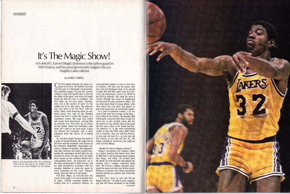 Magisk Johnson Lakers 1980 4.732 Lakers Magic Johnson Fotos Und