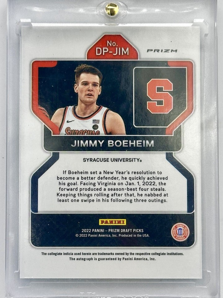 2022 Panini Prizm Draft Picks Green Prizm Prospect Auto #DPJIM Jimmy ...
